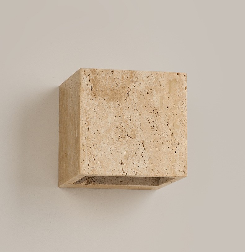 Cabanoka Travertine Stone Cube Wall Light | Screed
