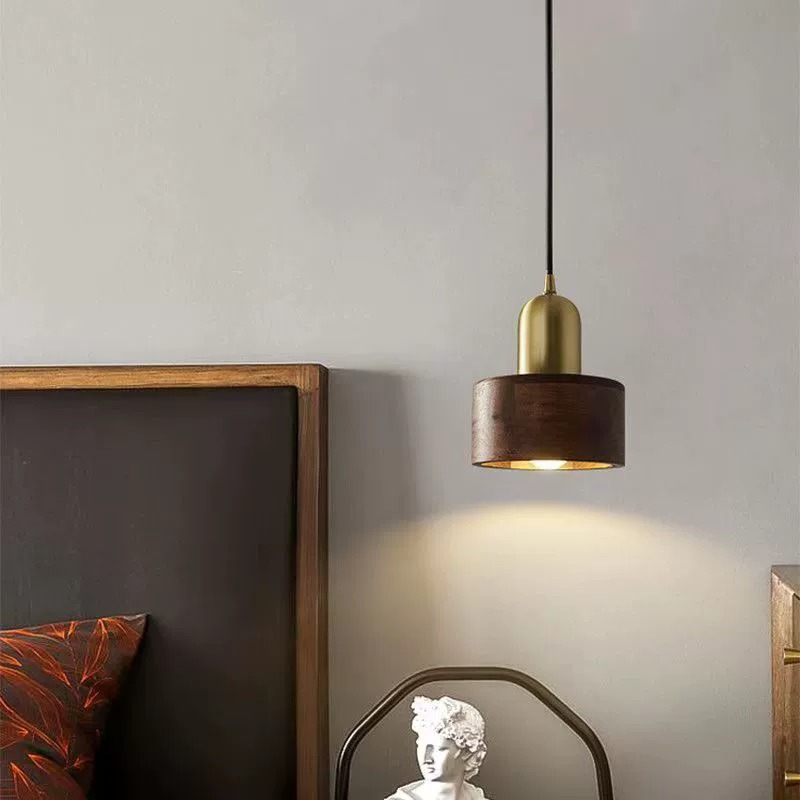 Elvryn Oak Brass Capsule Pendant Light | Screed
